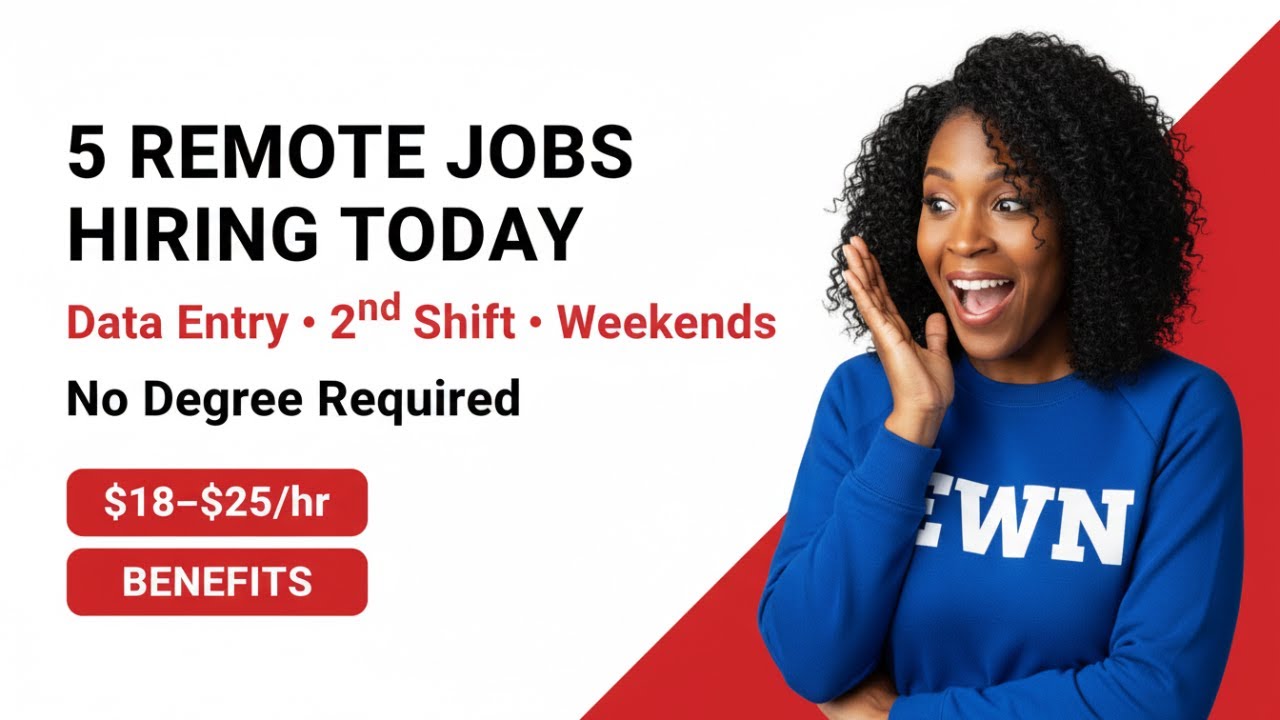 5 REAL Remote Jobs Hiring NOW in 2025! #workfromhome - YouTube