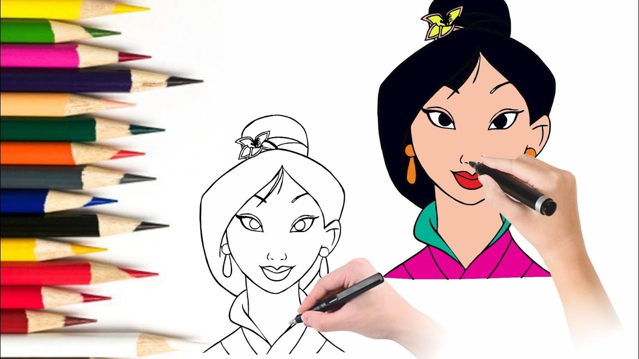 How to Draw Mulan's Face - Easy Step-by-Step Tutorial - YouTube