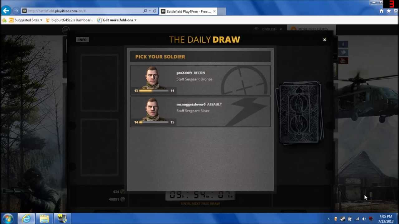 Battlefield Play4Free Daily Draw System (Strategy) - YouTube