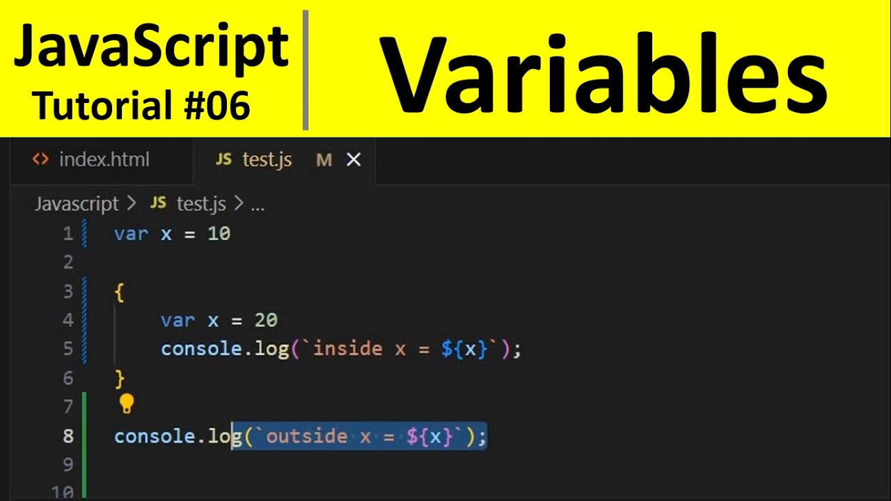 Javascript Tutorial 6 Variables In Javascript Var Vs Let Vs Const 9675