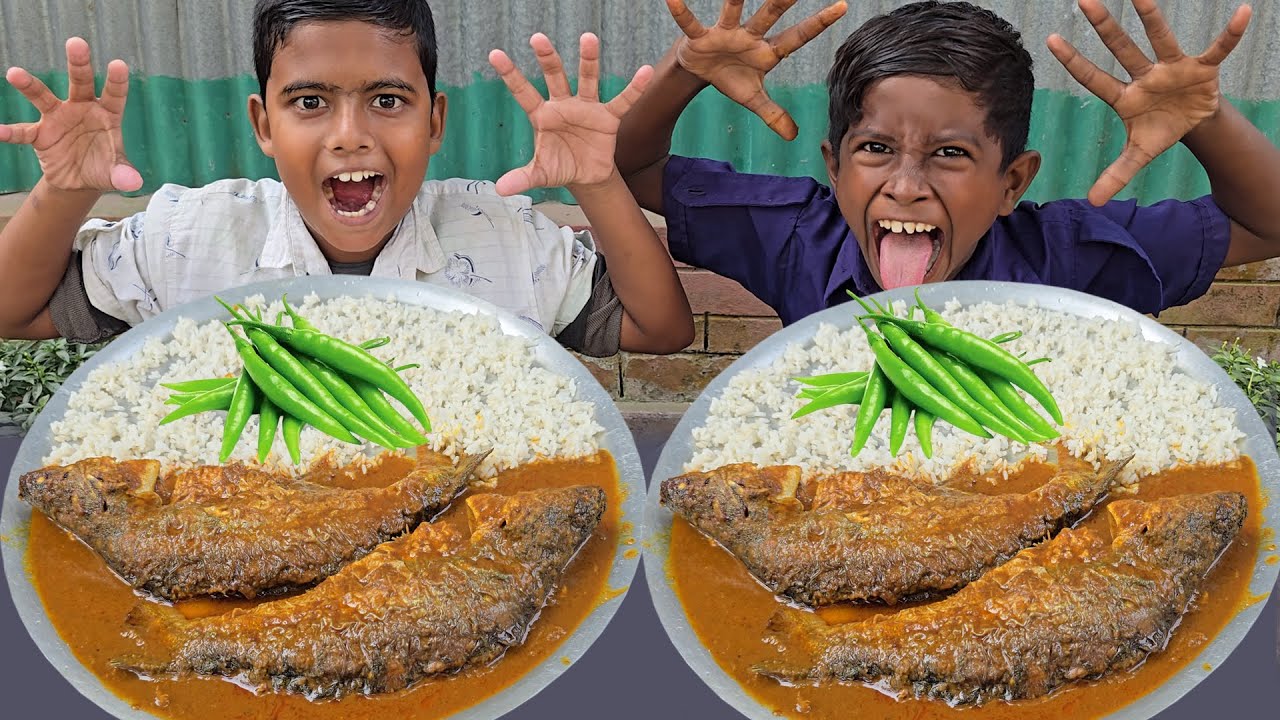 Whole Fish Eating Challenge || Spicy Fish Curry with Rice Eating ...