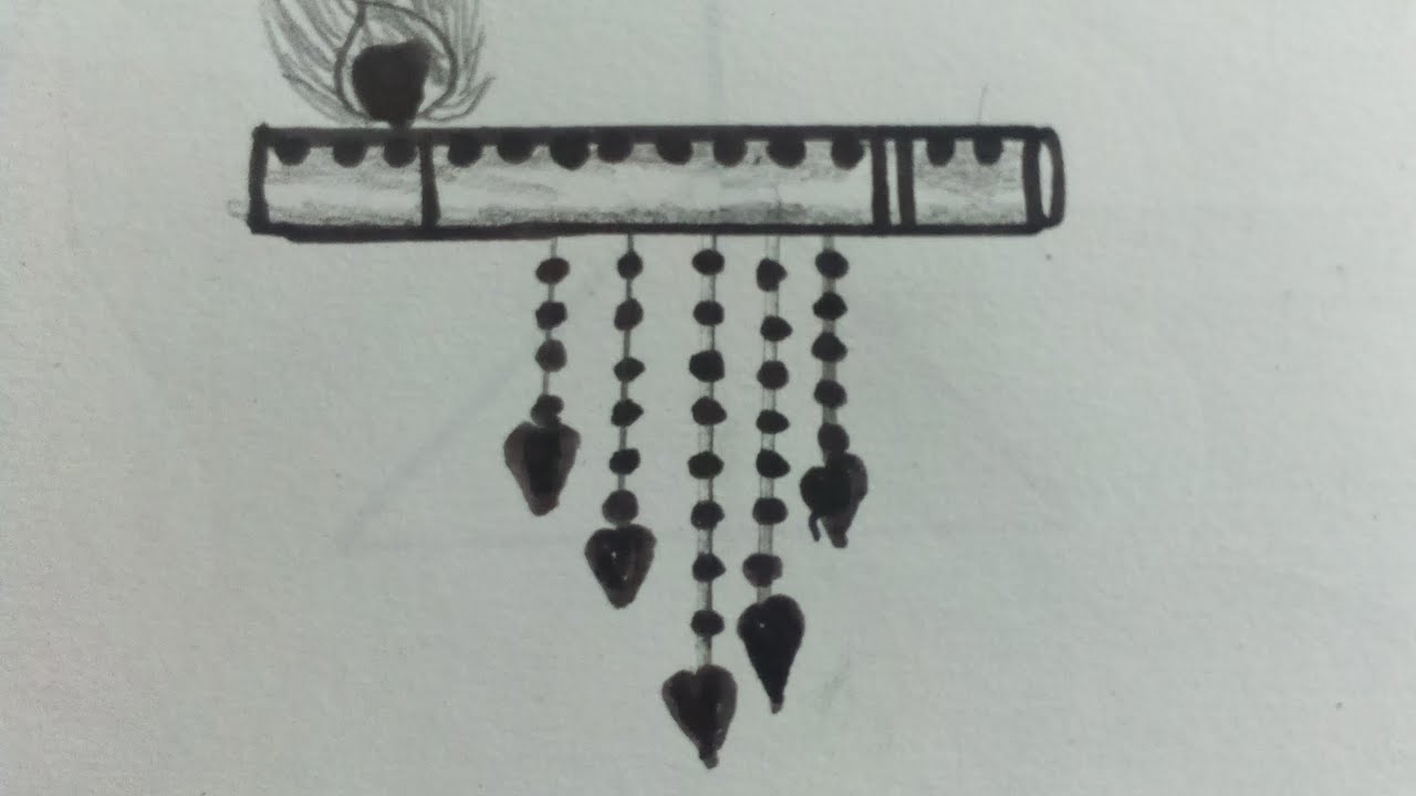 beautiful bansuri drawing // easy drawing - YouTube