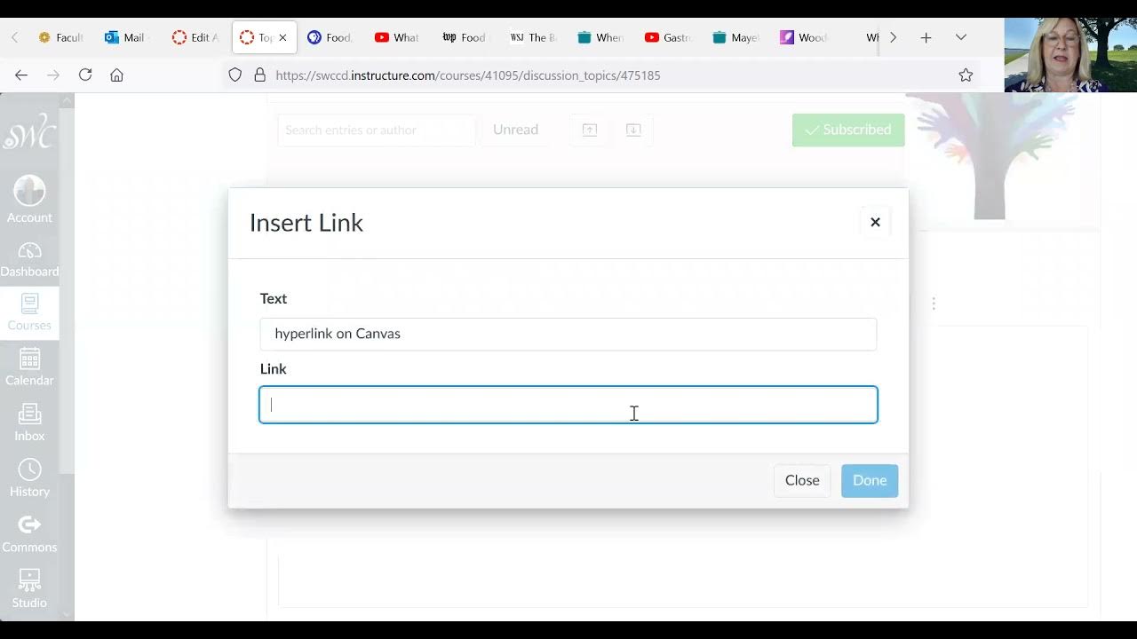 Creating a Hyperlink on Canvas - YouTube