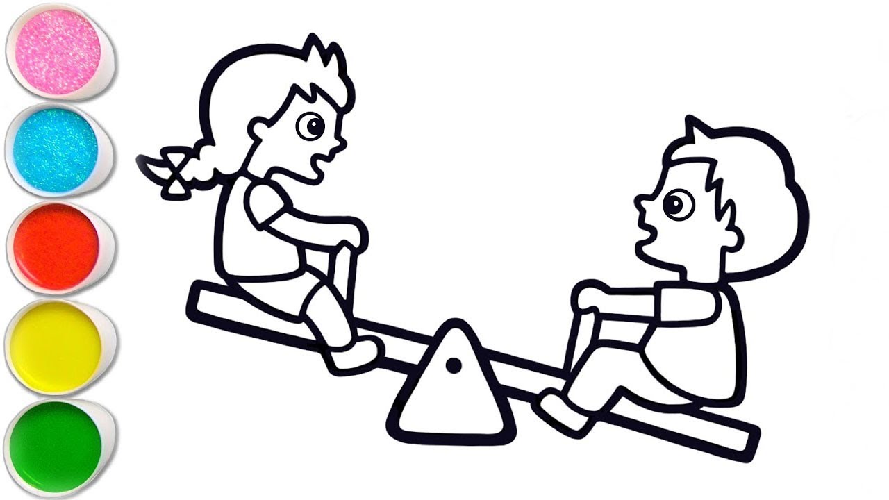 See Saw Clip Art Black And White