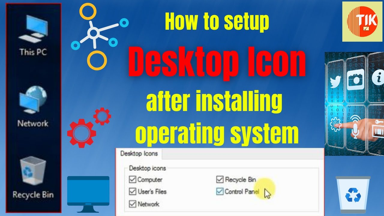 How to setup Desktop Icon after installing operating system - YouTube