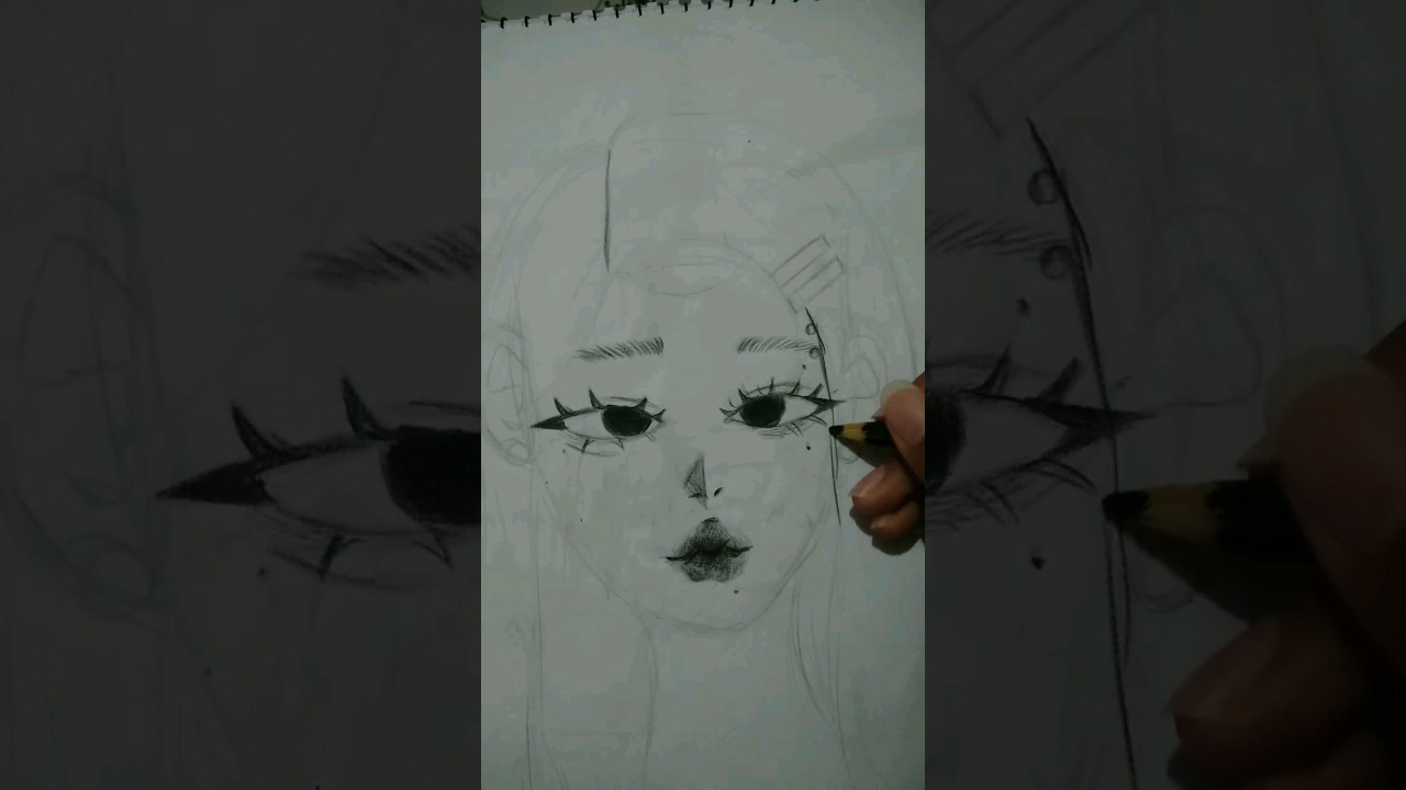 drawing a girl all black #drawing #desenhocriativo #drawgirl - YouTube