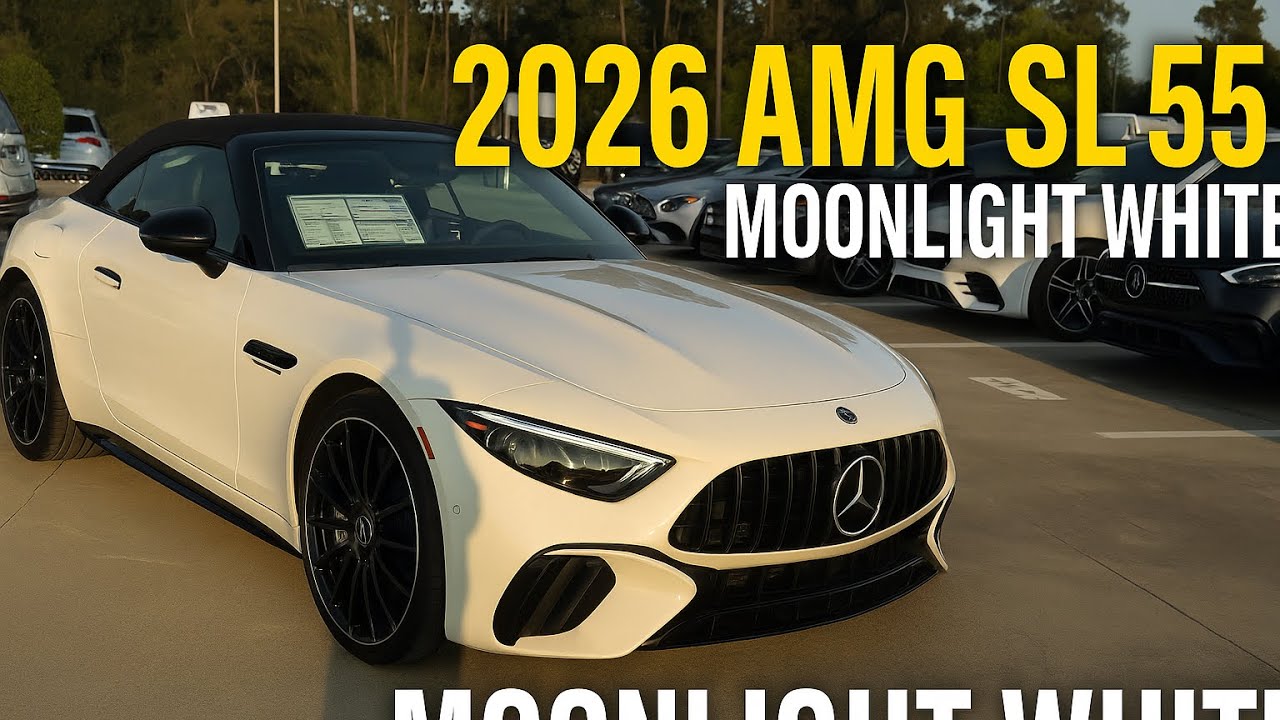 2026 Mercedes-AMG SL 55 Roadster – Moonlight White Metallic & Crystal ...