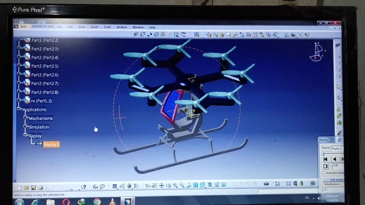 Catia single seat drone design - YouTube