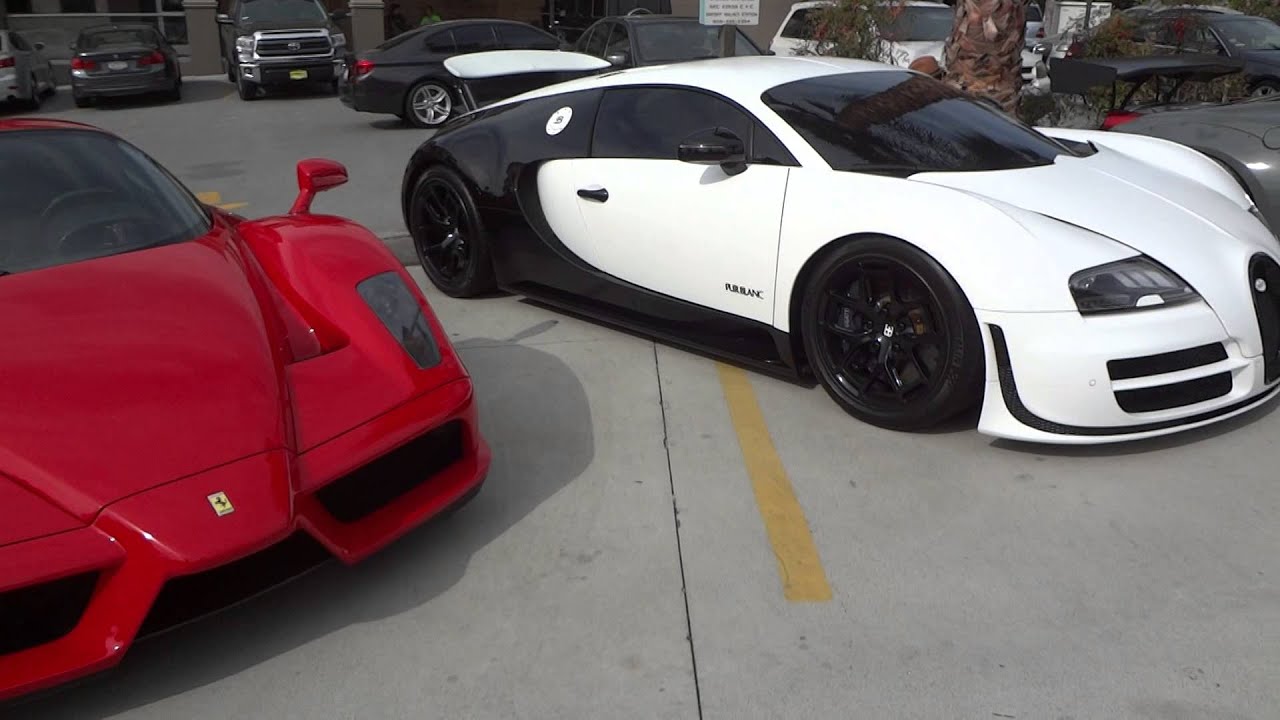 Exotic Lineup - SLS AMG, Aventador, Pagani Huayra, Enzo, Bugatti Veyron ...