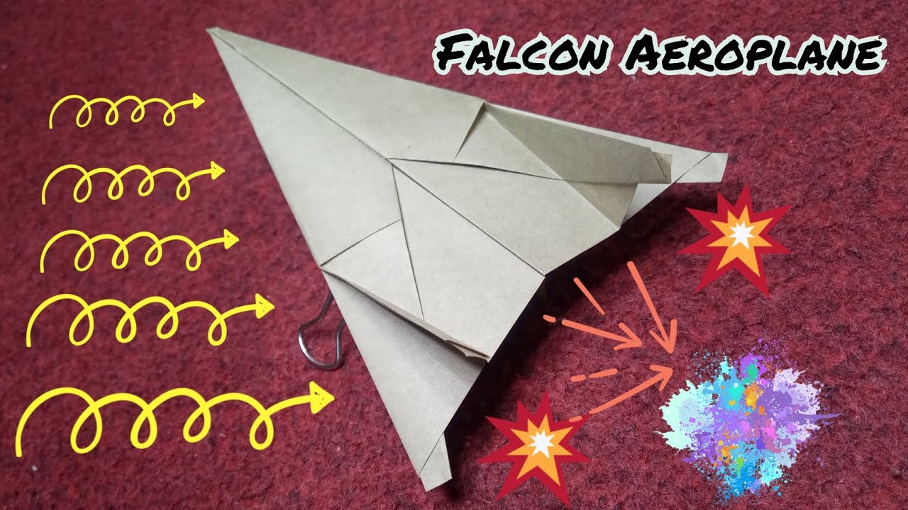 How to make falcon paper aeroplane using a4 size paper, making fast ...