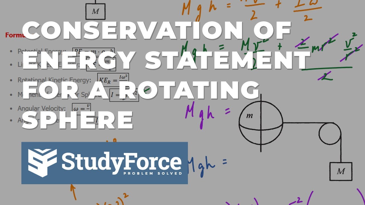 Writing a Conservation of Energy Statement for a Rotating Sphere - YouTube