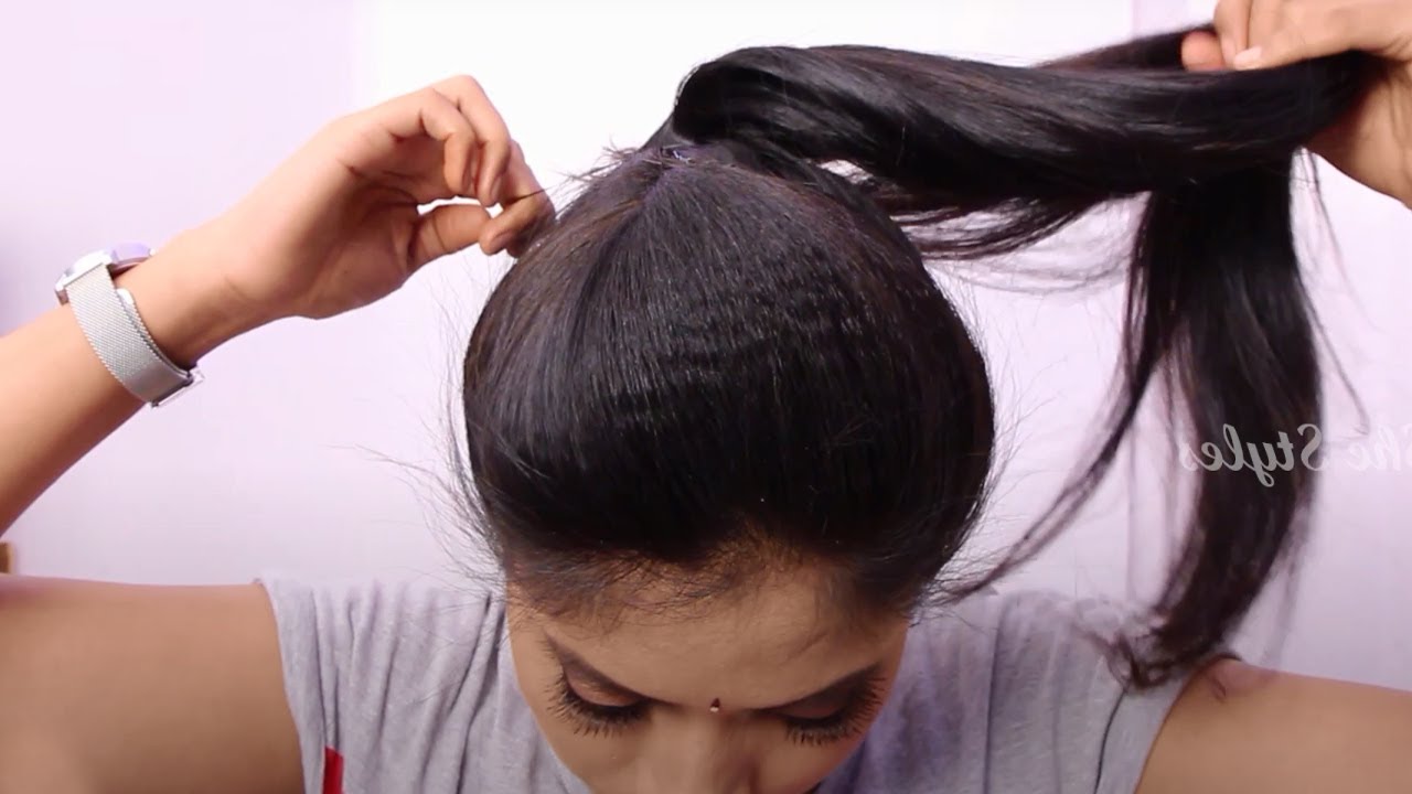 2 Minute Perfect High Ponytail With Puff | Ponytail With puff hairstyle ...