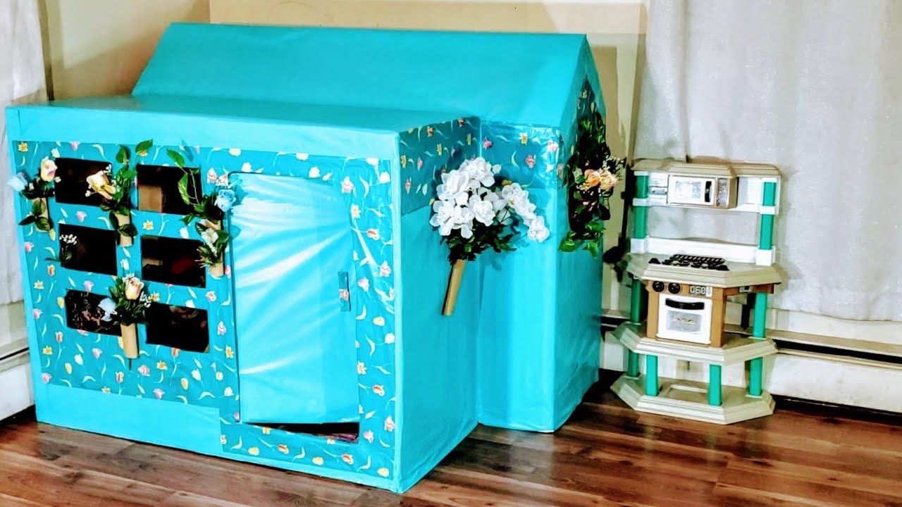 A Kids House Out Of Cardboard Box DIY How To Make Kids Play House a-kids-house-out-of-cardboard-box-diy-how-to-make-kids-play-house