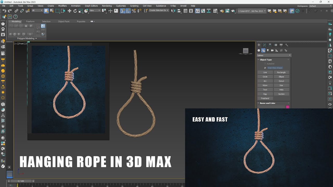 Create rope in 3Ds Max - YouTube