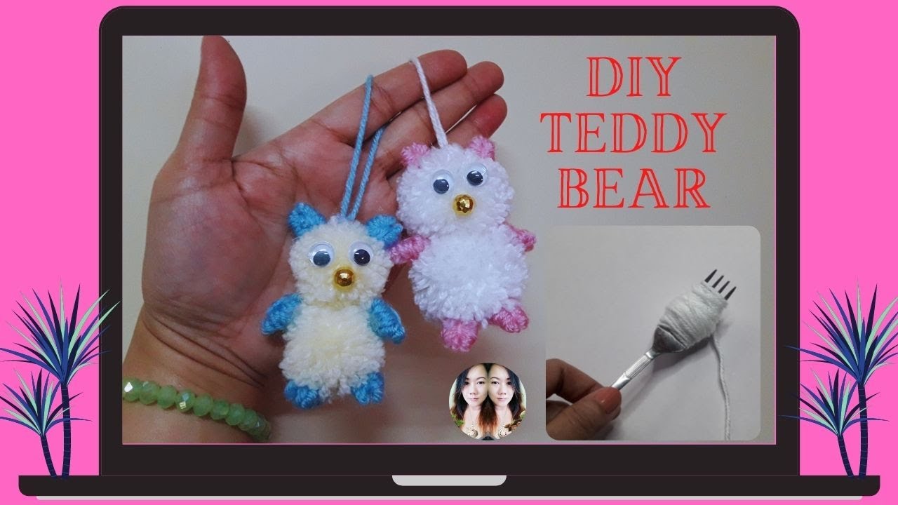 HOW TO MAKE WOOL TEDDY BEAR USING FORK | DIY WOOL CRAFT @MJCrafts - YouTube