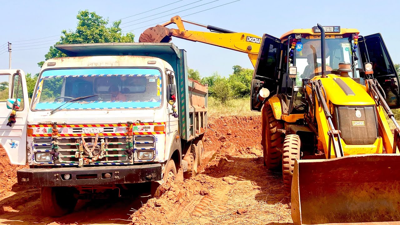 JCB 3dx Backhoe Machine Loading Murum in Tata 2518 Truck || ⁠@MYJCB ...