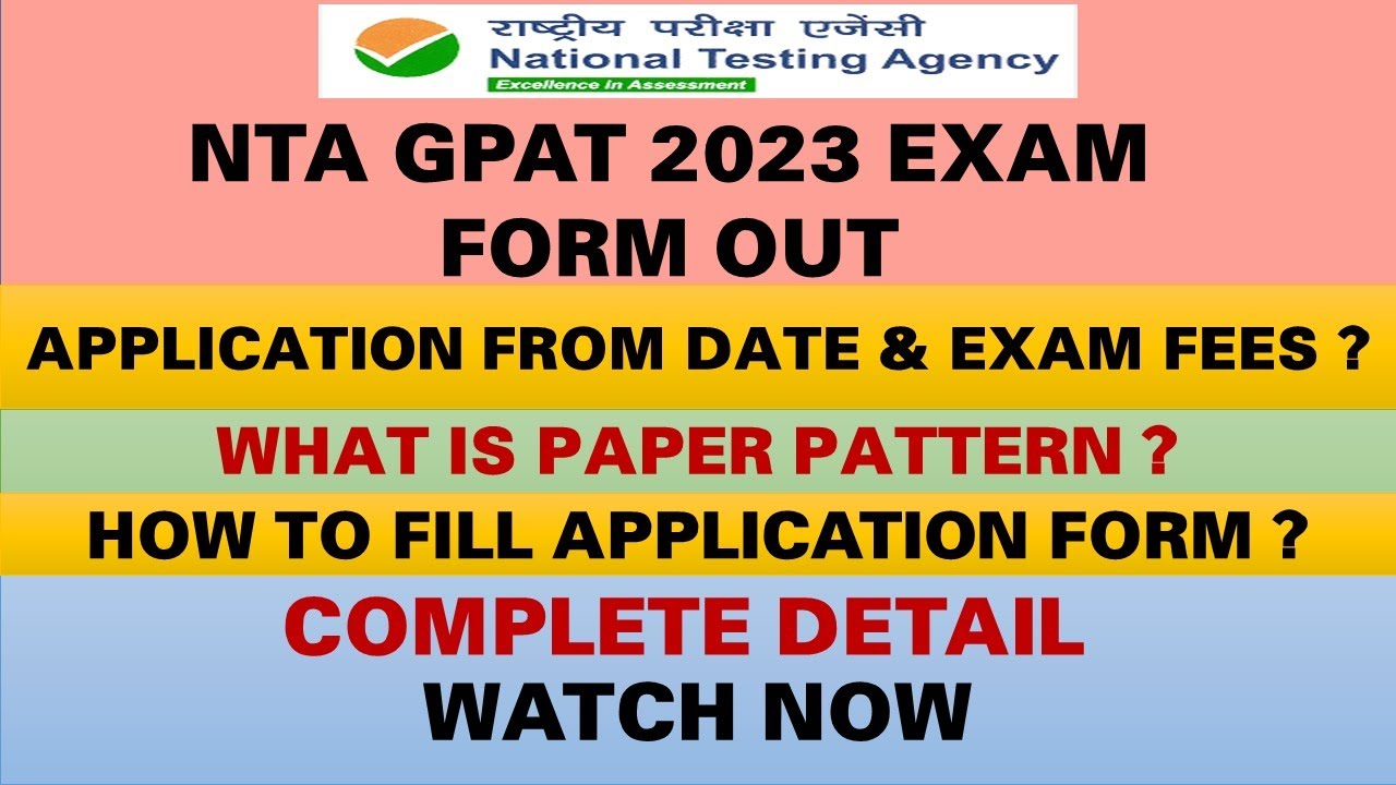 NTA GPAT 2023 How to Fill Application Form for GPAT 2023 | Detailed ...