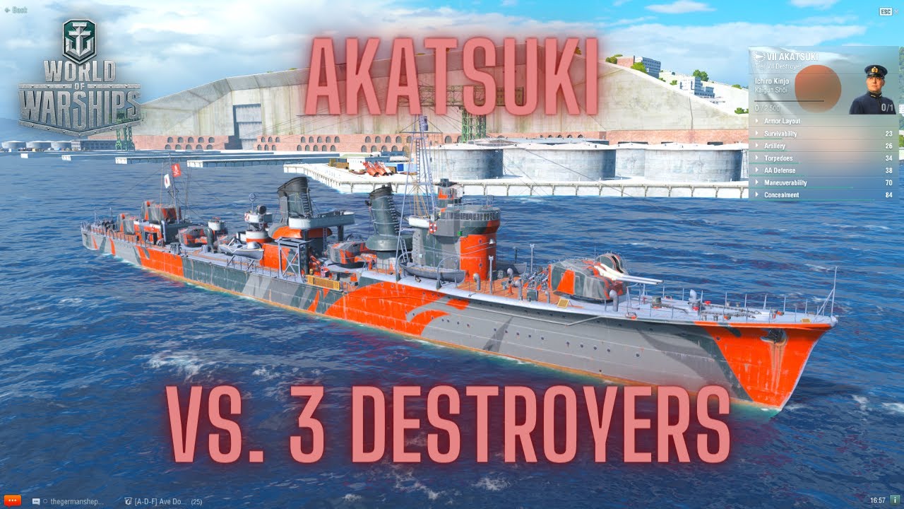 World of Warships - Akatsuki vs. 3 Destroyers - YouTube