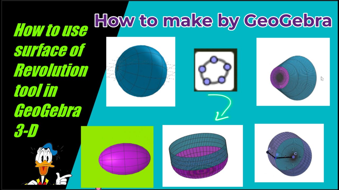 How to use surface of revolution tool in GeoGebra to draw frustrum || 3 ...