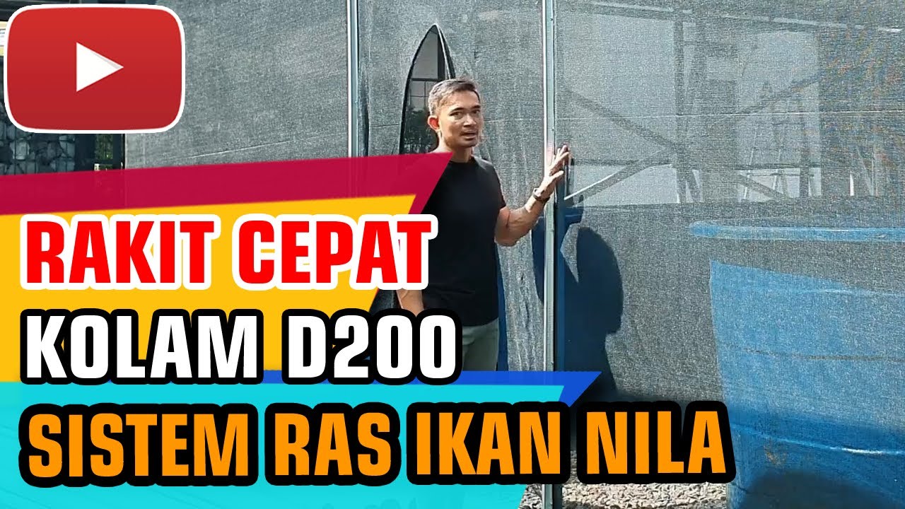 Sistem RAS Ikan Nila - Kolam D200 sebanyak 6 Buah - YouTube