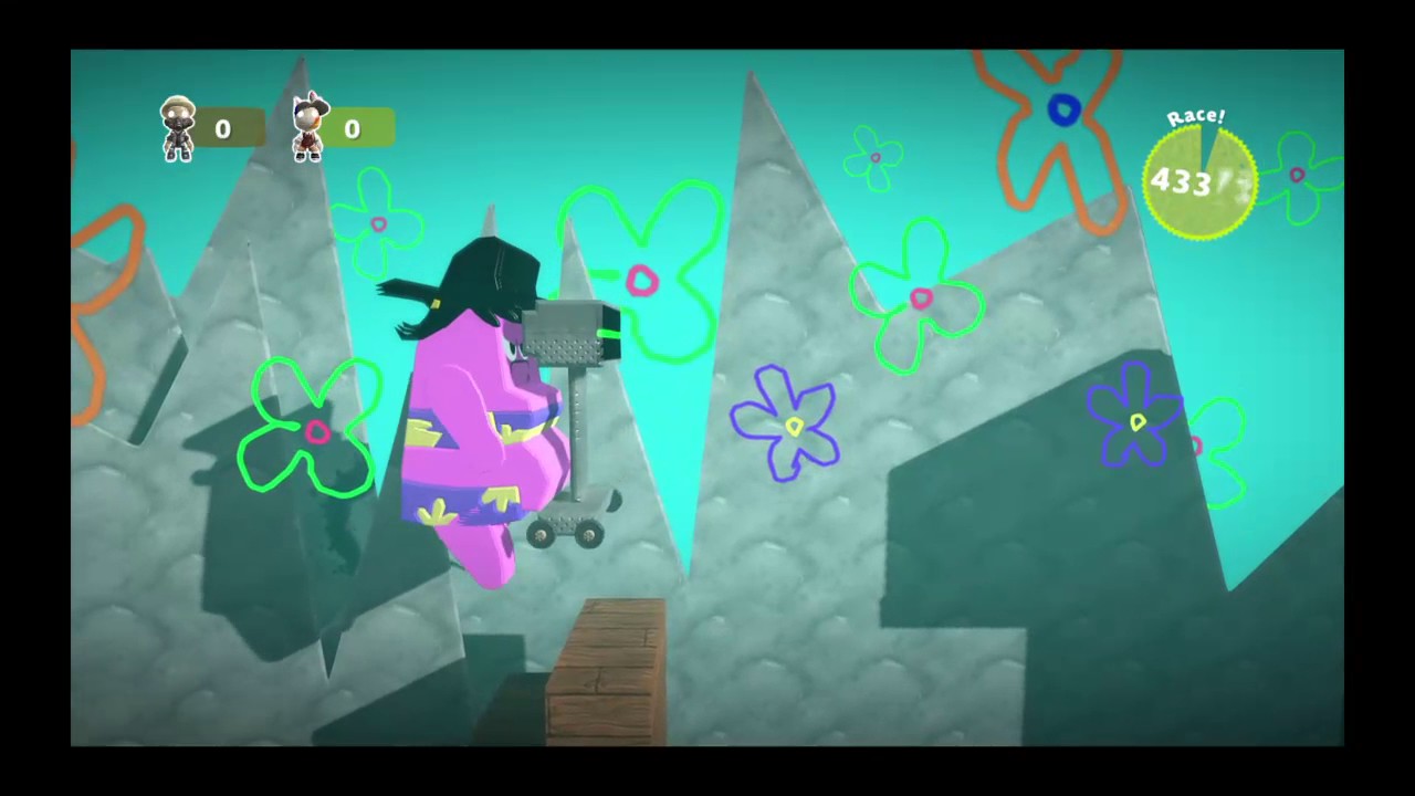 Littlebigplanet3 community game gameplay (spongebob deathrun ) with ...