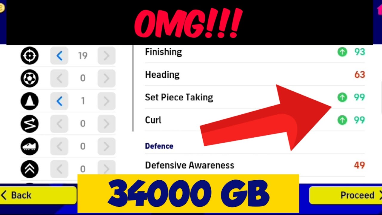 eFootball 2023 mobile player | 99 Curl! 99 Set Piece Taking! (34,000 GP ...