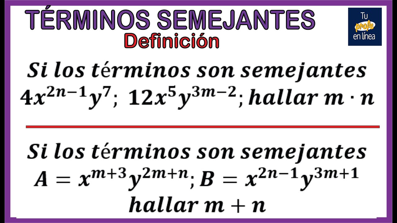 TERMINOS SEMEJANTES 01: Definición y Ejemplos - YouTube