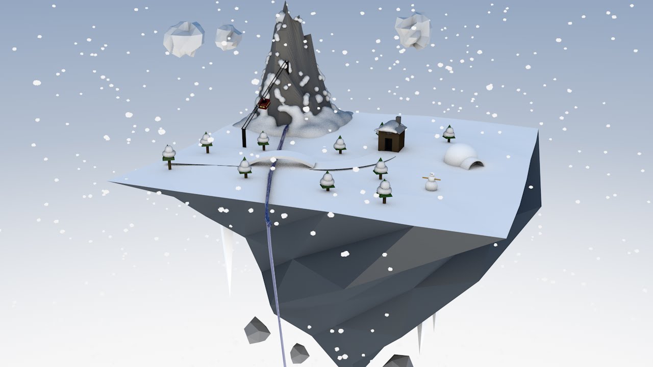 cinema 4d Ice Island lowpoly - YouTube