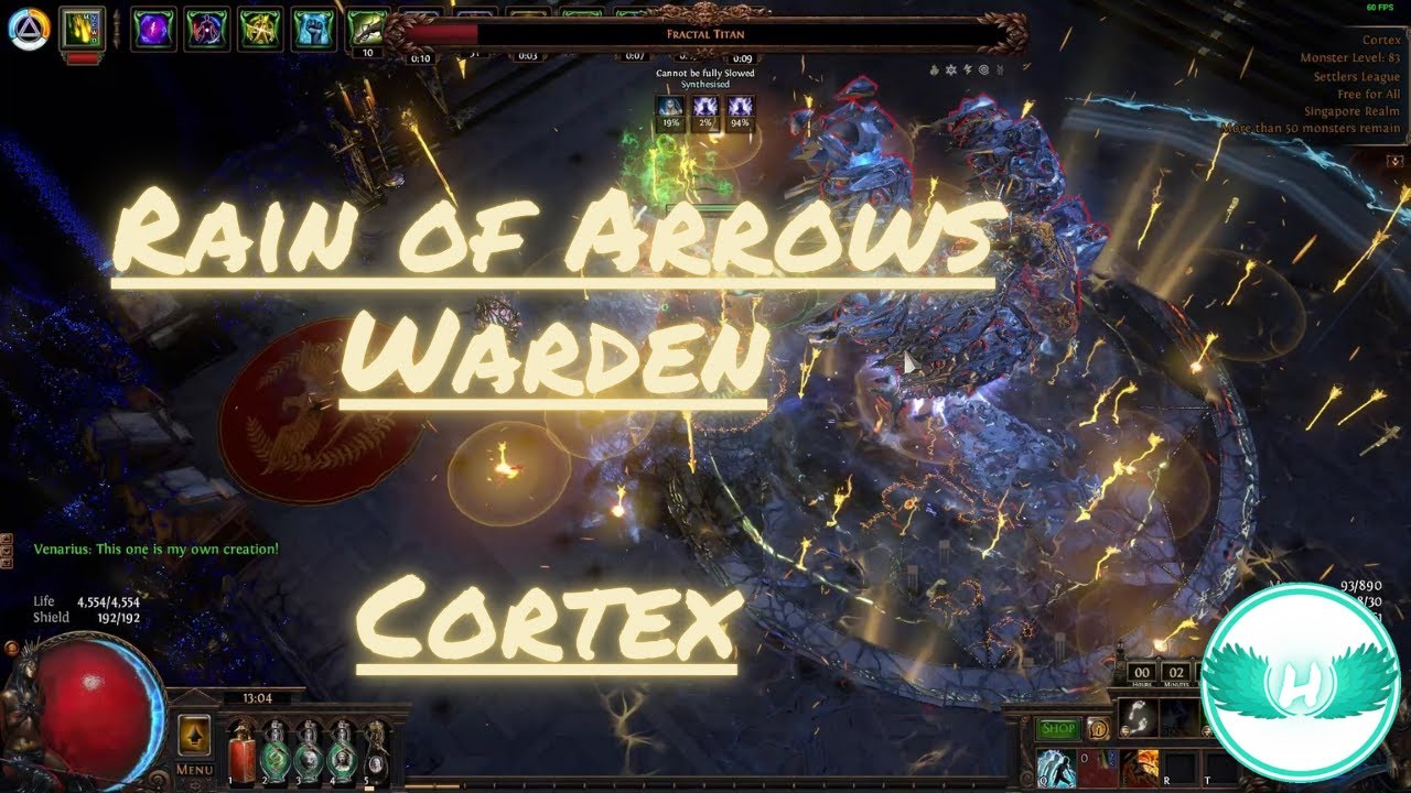 (3.25) Path of Exile - Rain of Arrows Warden - Cortex - YouTube