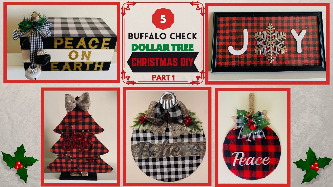 🎄BUFFALO CHECK DOLLAR TREE CHRISTMAS DIY 2021 PART 1🎄 - YouTube