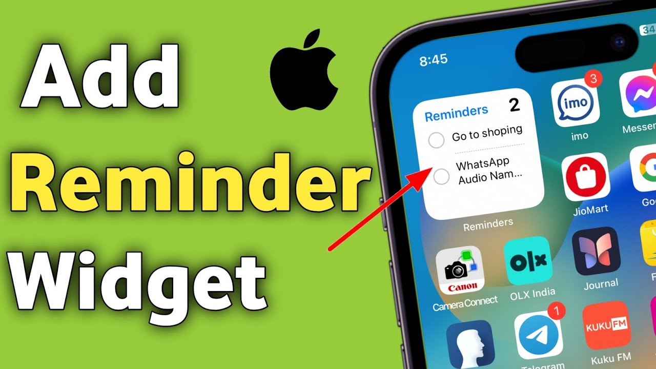 iPhone ki Home Screen me Reminder widget Kaise Lagaye | Add Reminder ...