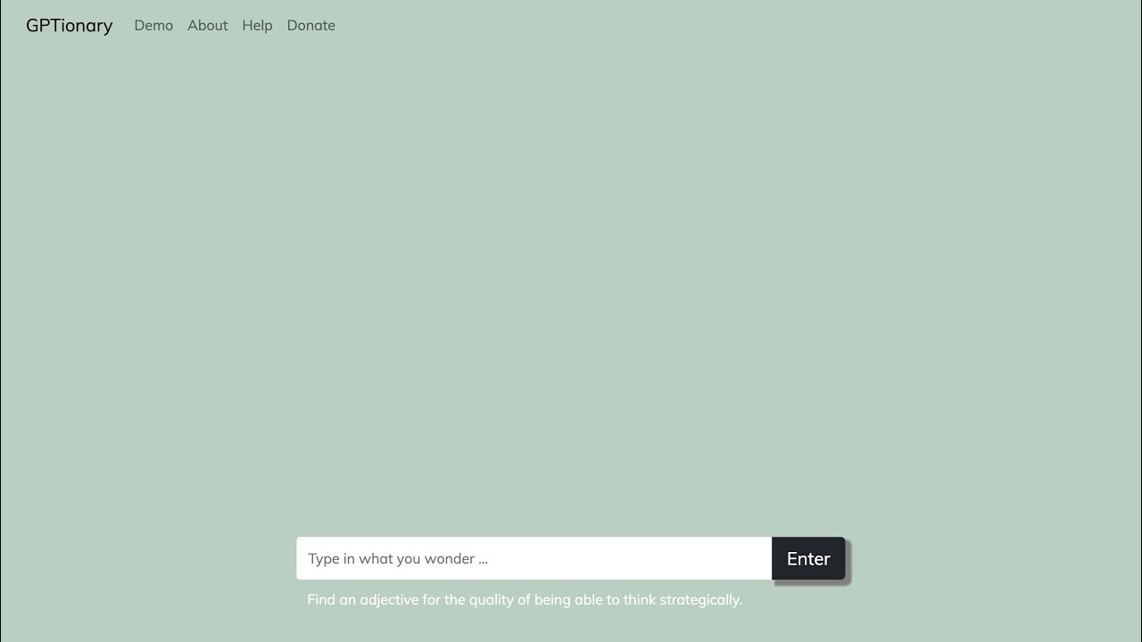 GPTionary: Demonstration (Non-Beta Version) - YouTube