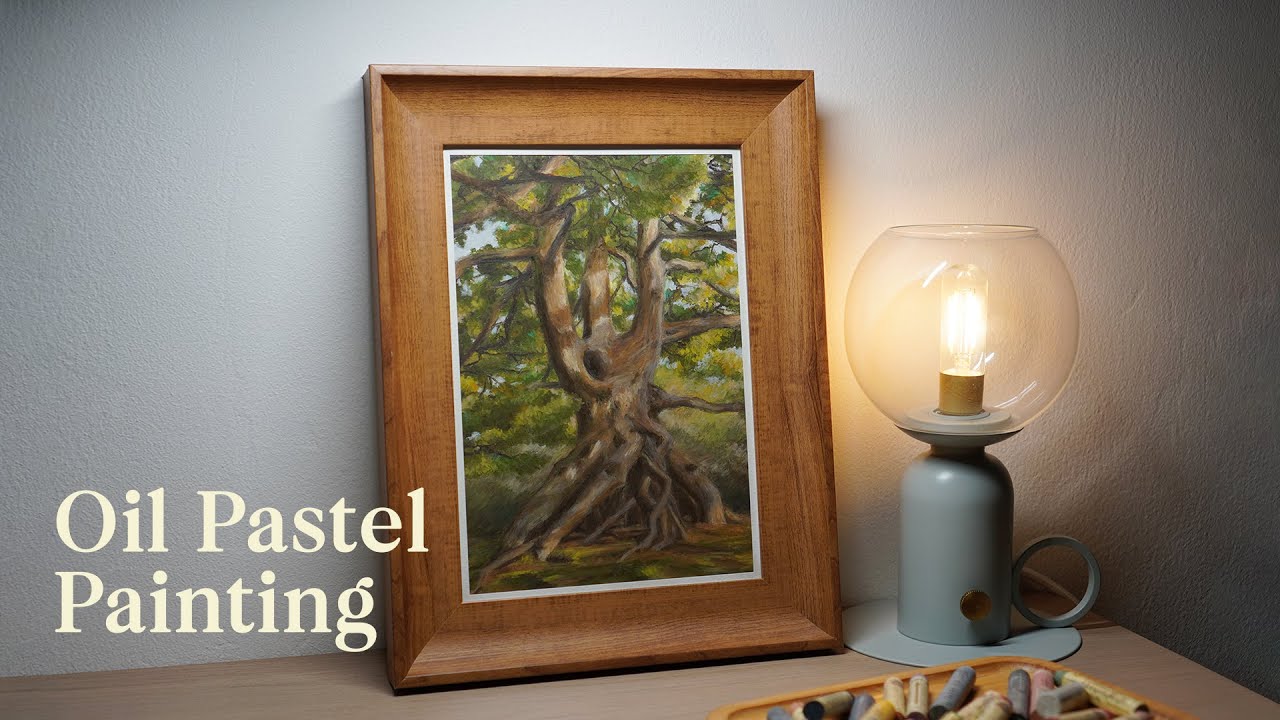 Painting Tree with Oil Pastel | Relaxing Art Process 🌳 - YouTube