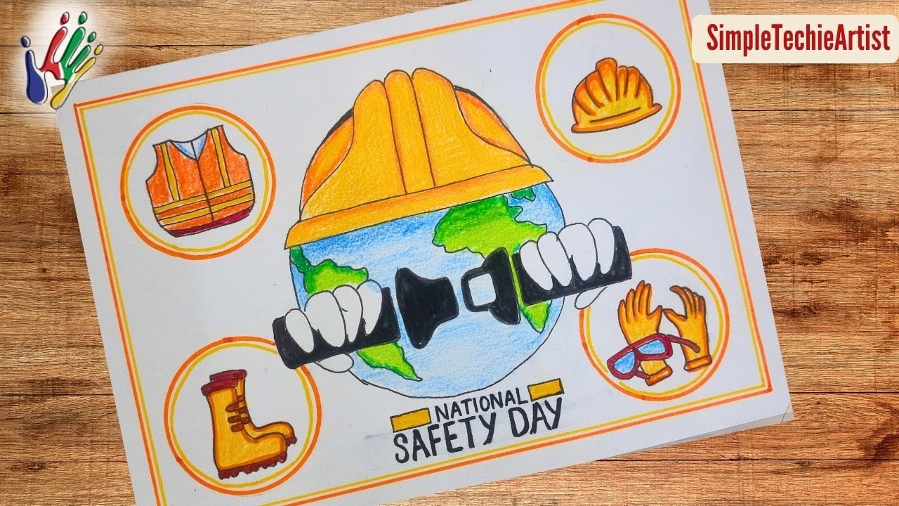National safety day drawing ideas | Safety Day Poster Drawings |Easy ...