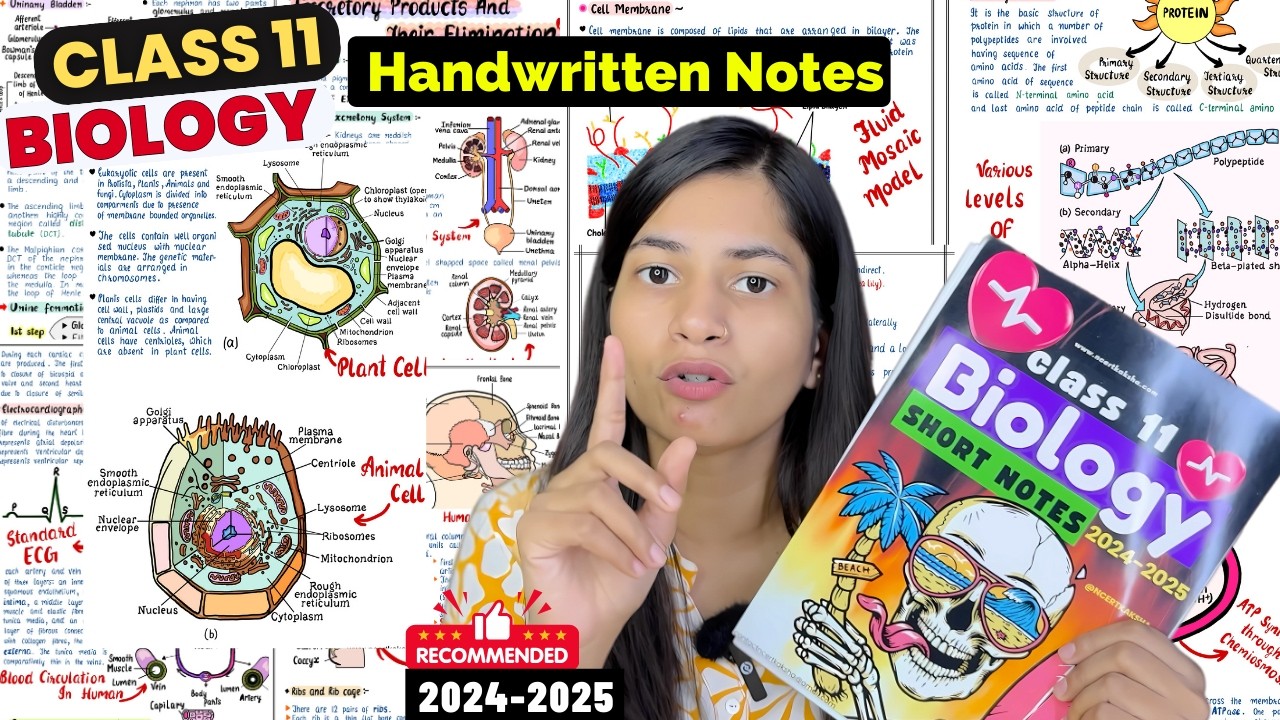 Class 11 Biology Handwritten Notes 2025 - 26 | All Chapters Notes of ...