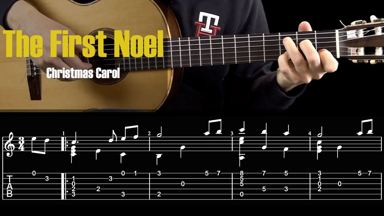 The First Noel. Fingerstyle Guitar Tutorial With Tabs - YouTube