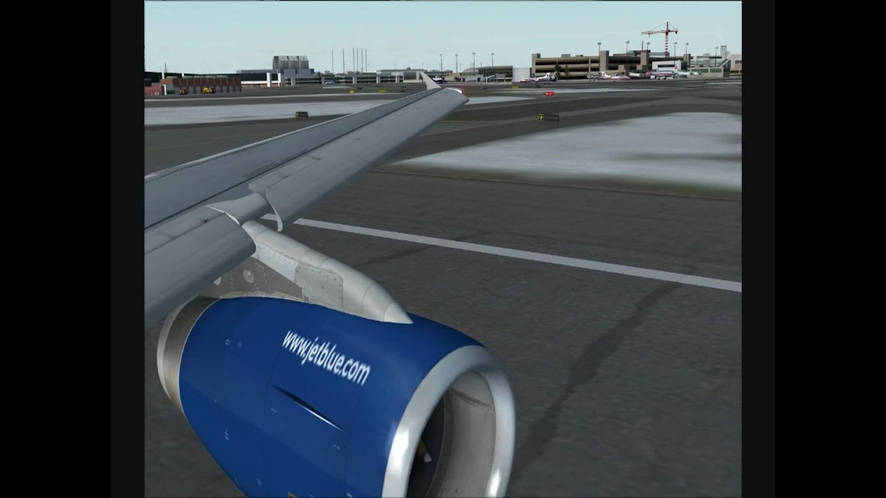 FS2004 - JetBlue A320 Boston Takeoff - YouTube