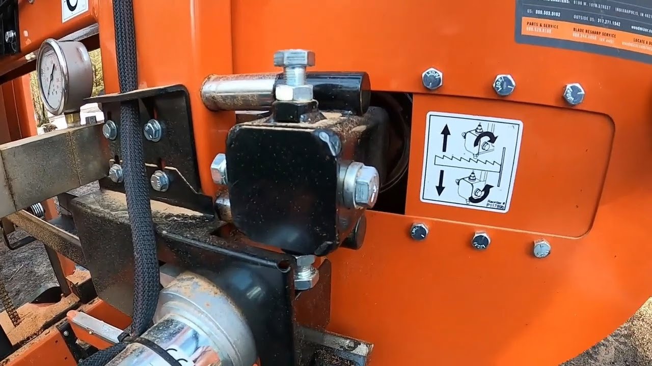 CORRECTED Wood Mizer LT40 Band Wheel Adjust # 98 - YouTube
