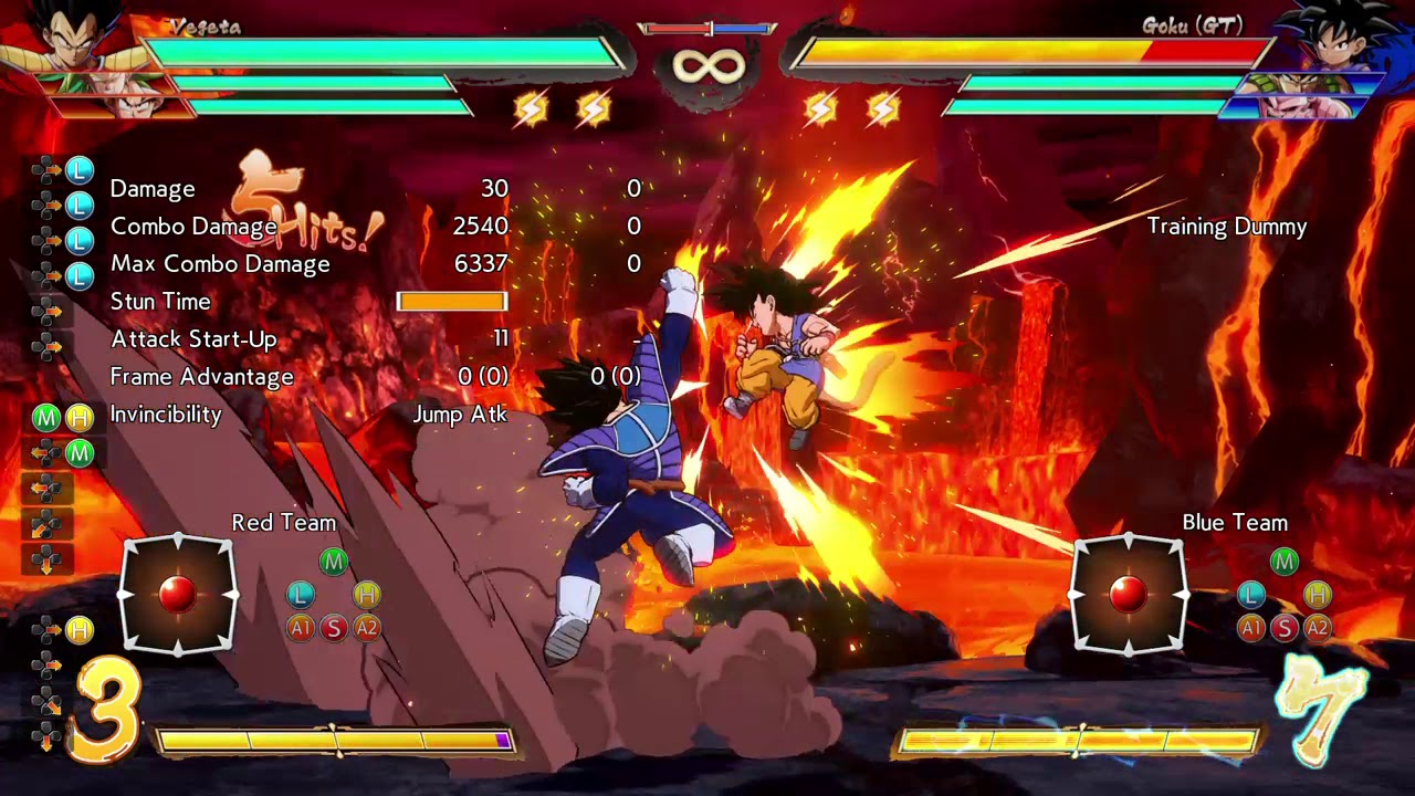 DRAGON BALL FighterZ - Base Vegeta 236H combos comparison - YouTube