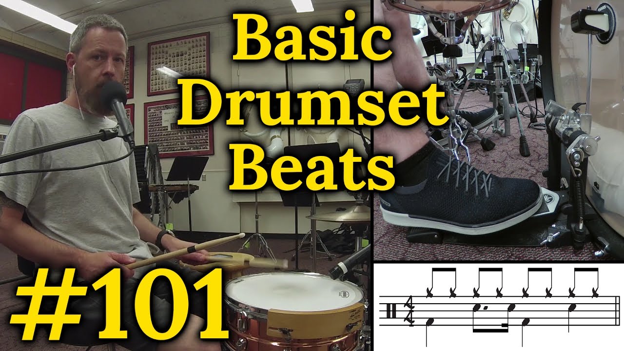 Drumset Basic Beats #101 - Snare Drum Variations - YouTube