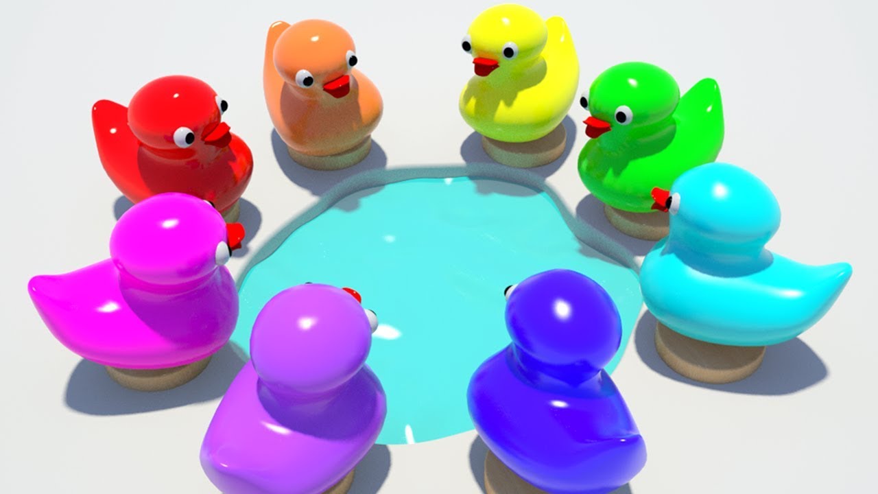 Learn Colors Ducks Surprise Eggs and Pond 3D Satisfying Video Colors ...