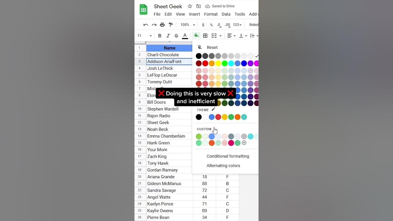 How to color tables using Alternating Colors in Google Sheets! - YouTube