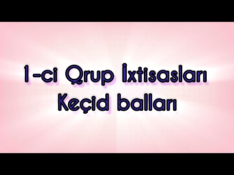 1-ci Qrup İxtisasları və Keçid balları, plan yerləri 2025