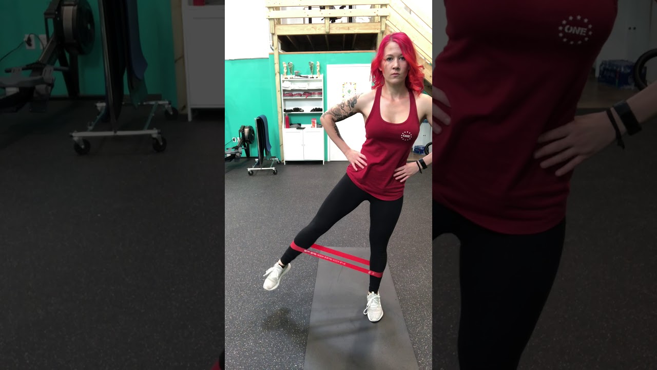 Mini Band Standing Side Leg Raise - YouTube