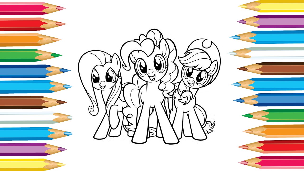 My Little Pony Coloring Pages | How to color Applejack, Fluttershy and ...