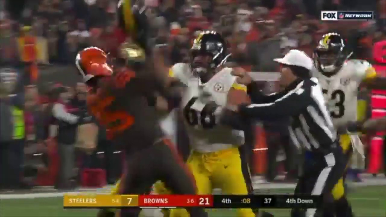 DID Myles Garrett Just hit Mason Rudolph with his Helmet!!!! - YouTube