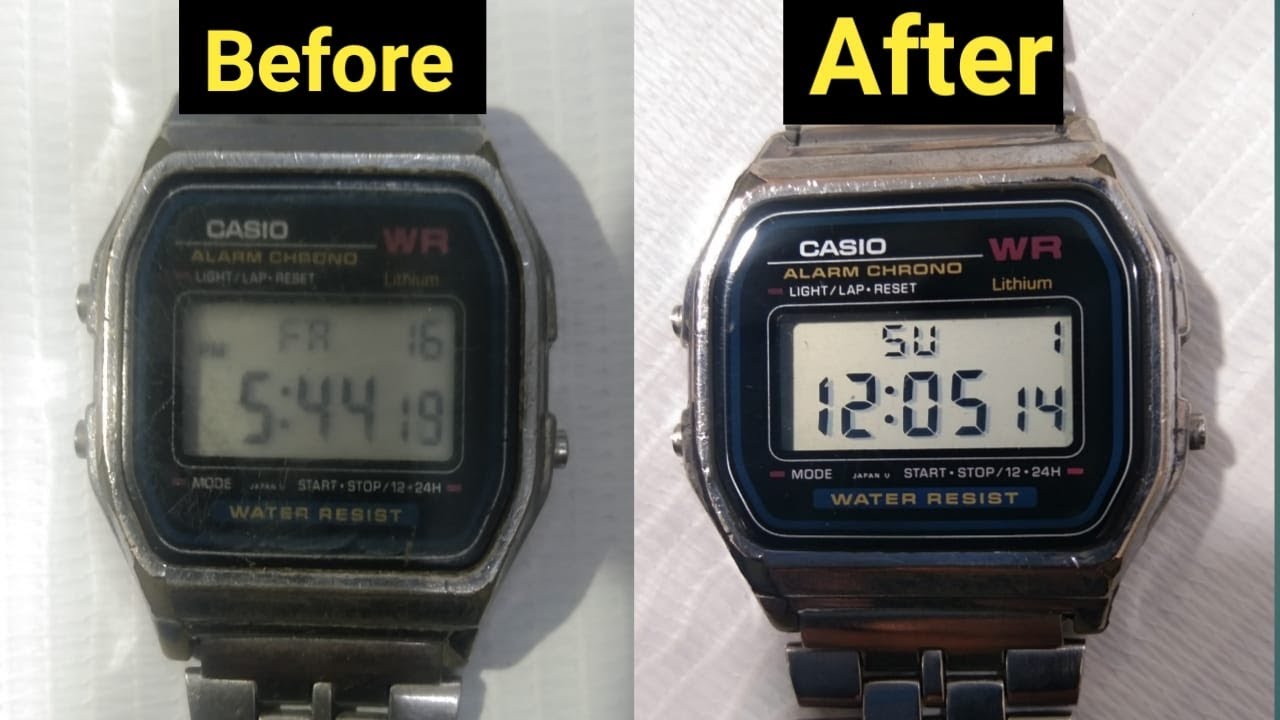 Casio Restoration l Polishing Scratched Casio Crystal and Strap Swap l ...