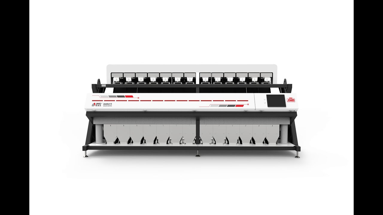 AMD JUMBO 13 CHUTES RICE COLOR SORTER/SORTEX/SORTING MACHINE - YouTube