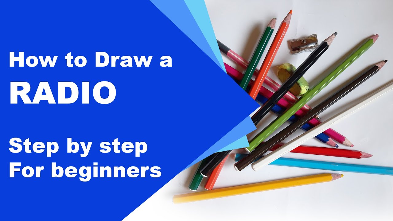 How to draw a Radio step by step for beginners - YouTube
