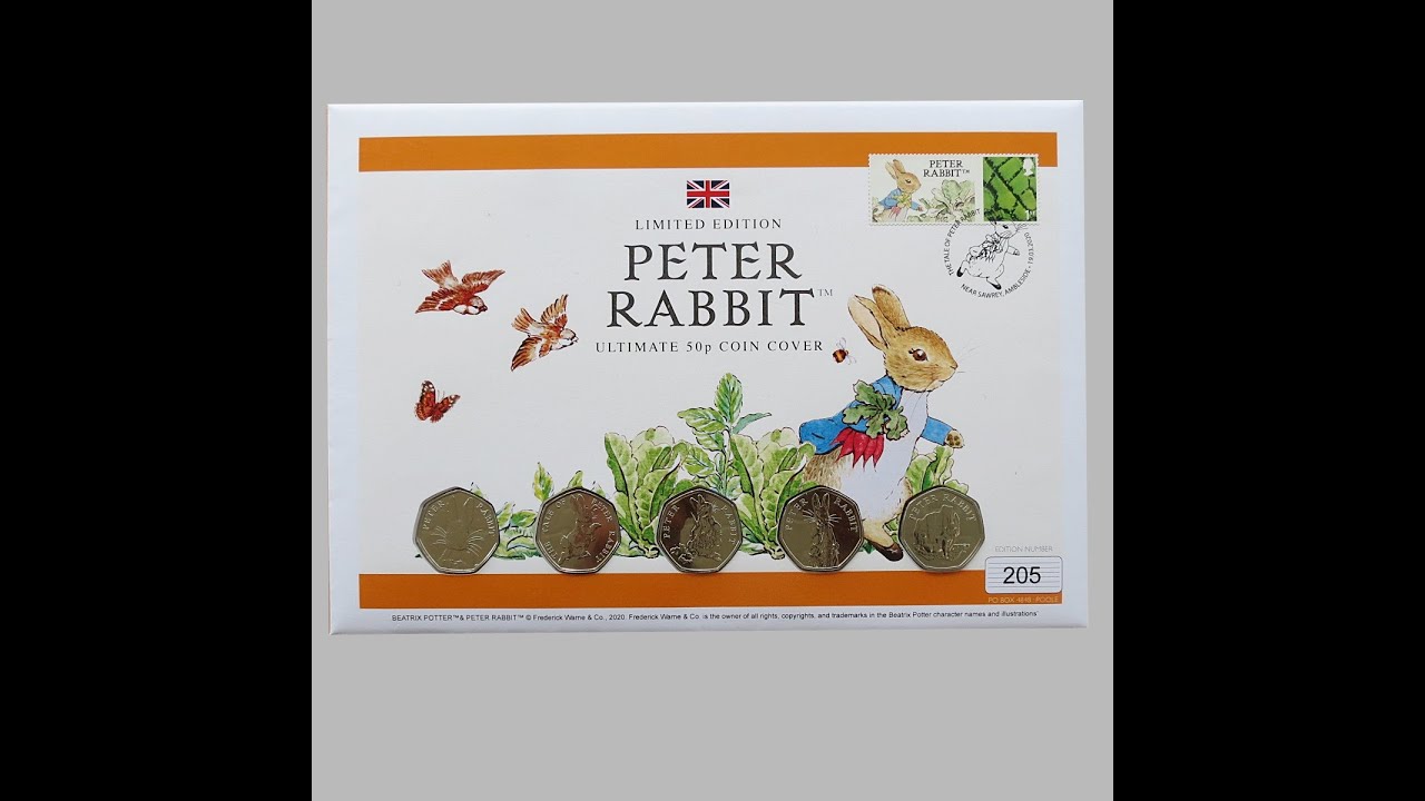 2020 Peter Rabbit Ultimate 50p Pence x5 Coin Cover - UK First Day Cover ...
